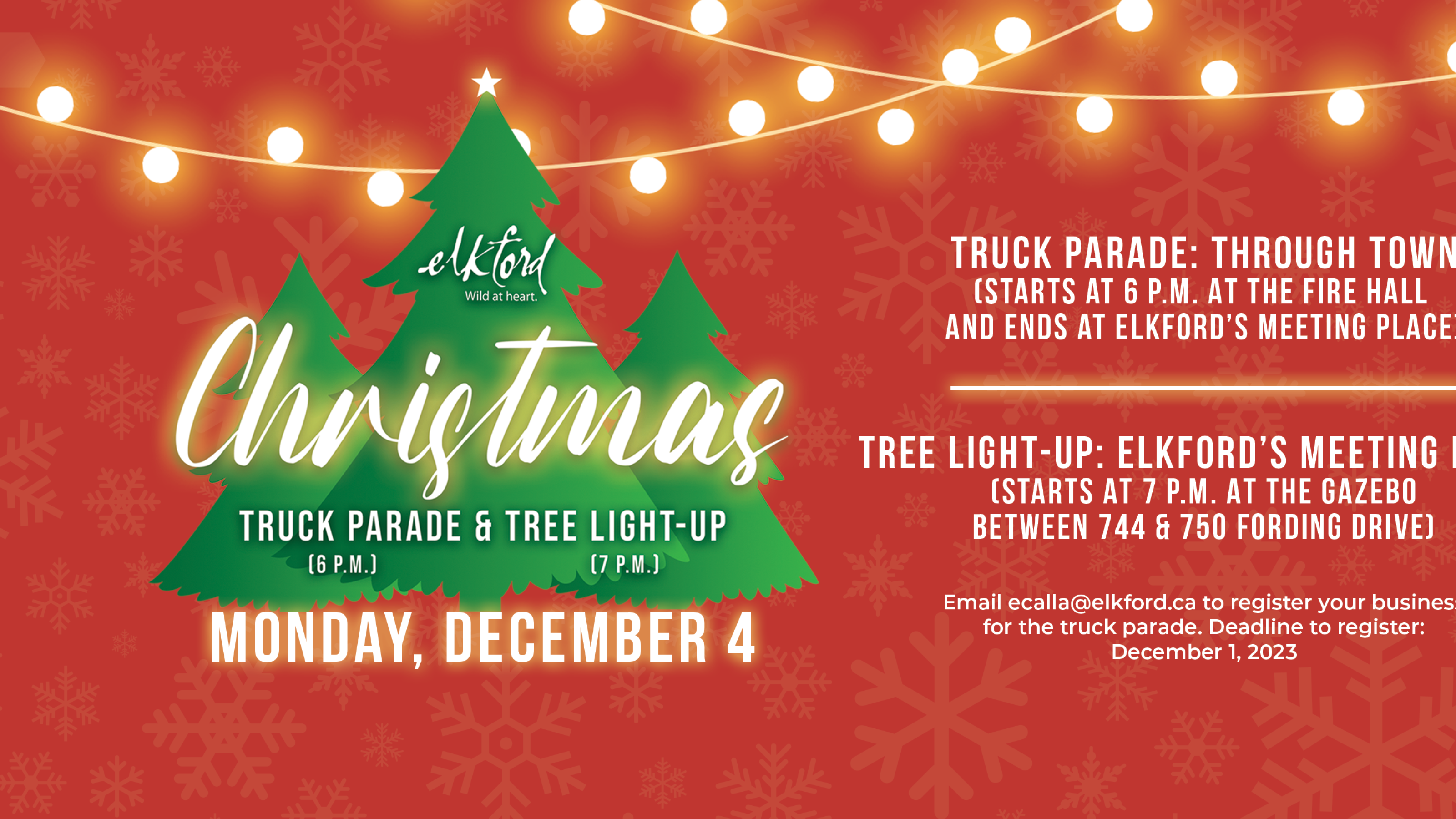 District of Elkford Christmas Truck Parade & Tree Light-up | District ...
